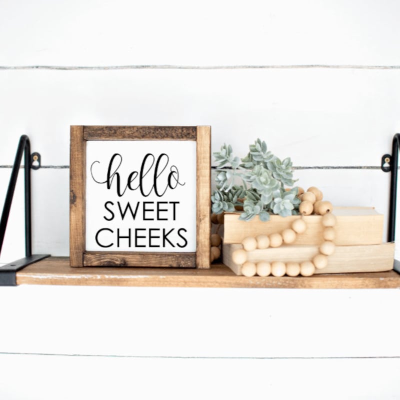 Hello Sweet Cheeks Bathroom Sign - Etsy