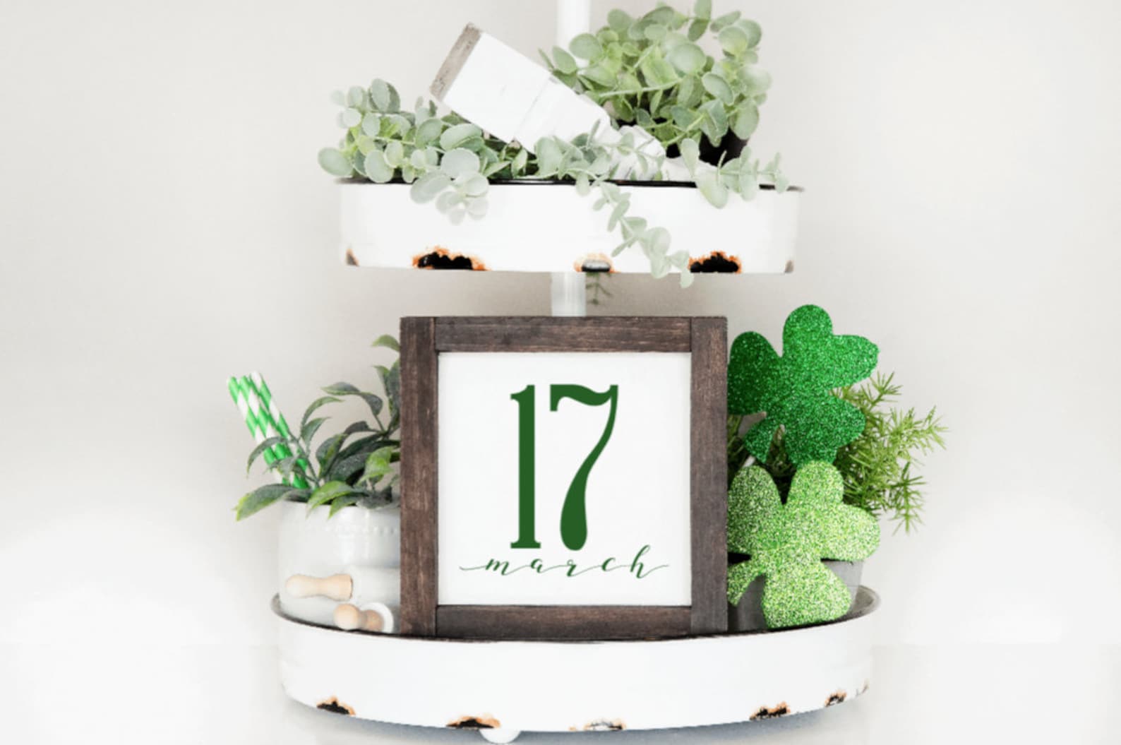 March 17th Sign Tiered Tray Decor St Patrick's Day | Etsy