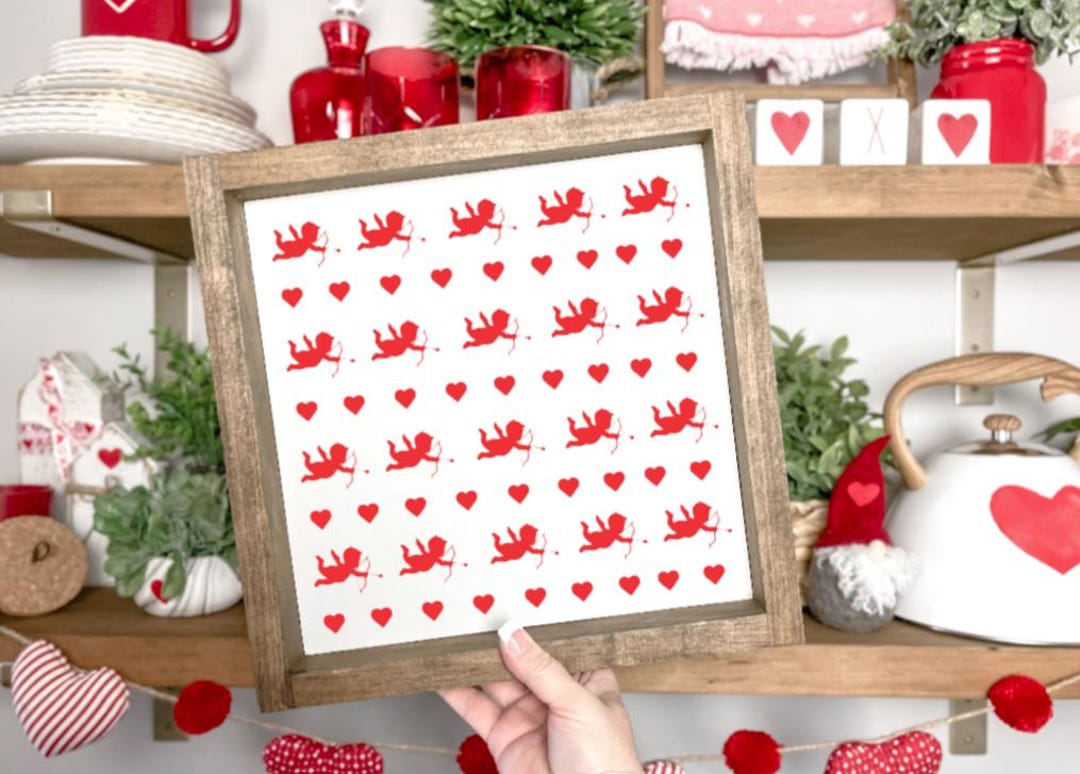 Valentine's Day Decor, Valentine's Day, Valentine's Day Sign, Cupid ...