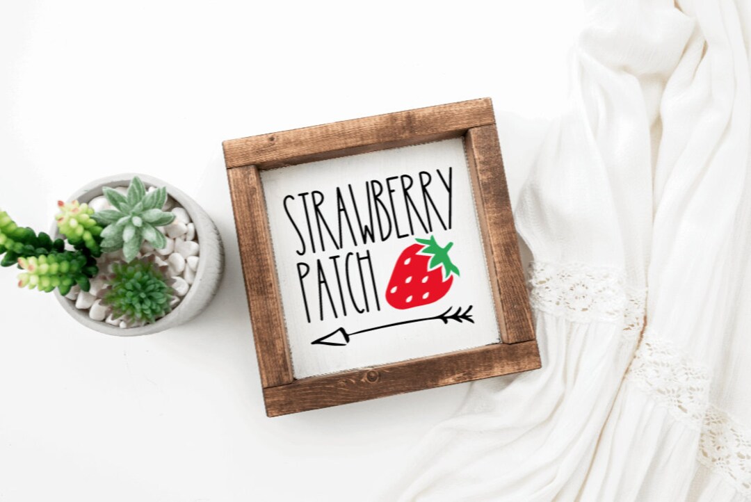Strawberry Patch Sign, Strawberry Sign, Strawberry Decor, Home Decor ...