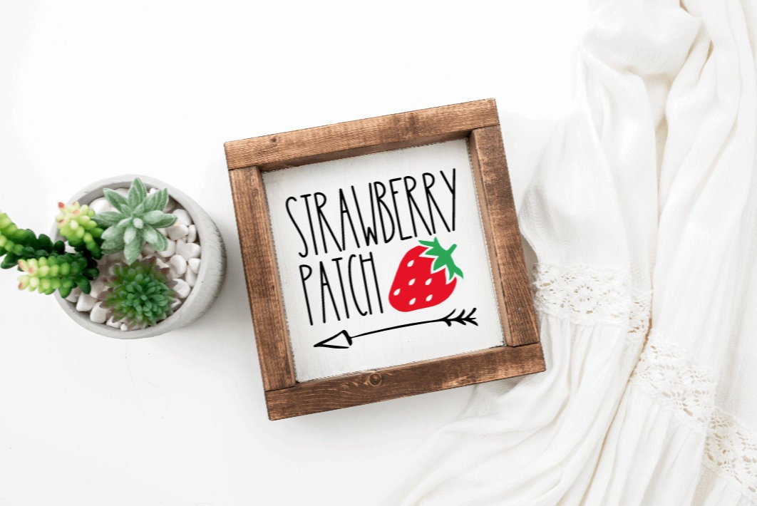 Strawberry Patch Sign, Strawberry Sign, Strawberry Decor, Home Decor ...