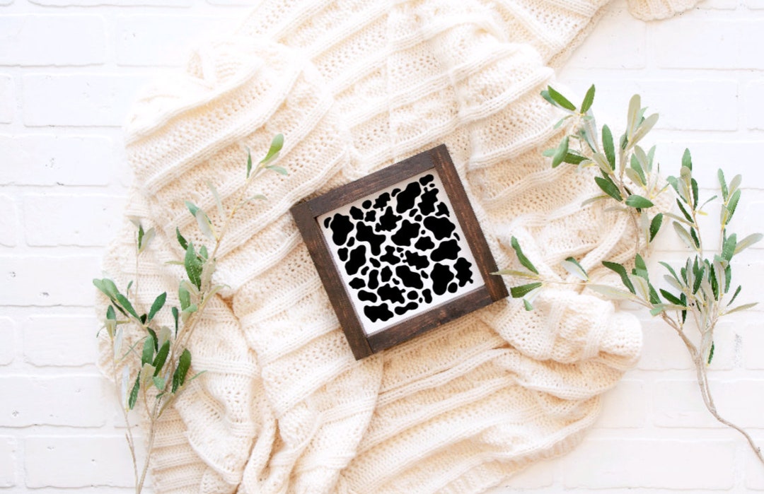 Cowprint Sign, Western Decor, Western Sign, Home Decor, Farmhouse Decor ...