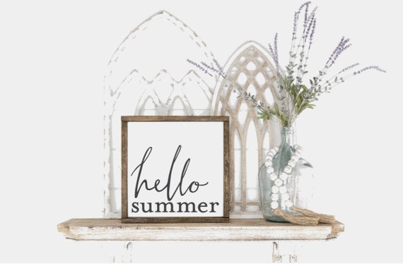 Hello Summer Sign Summer Decor Summer Sign Summer - Etsy