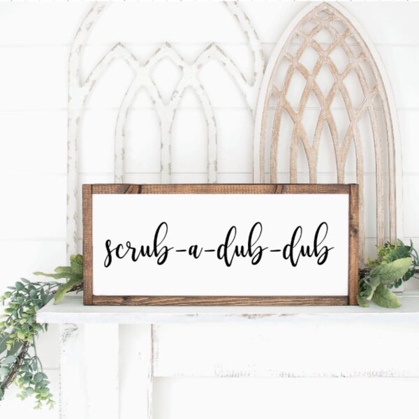 Scrub a Dub Dub Sign - Etsy