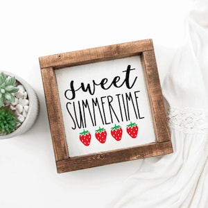 Summer Sign, Summer Decor, Strawberry Sign, Strawberry Decor, Tiered ...