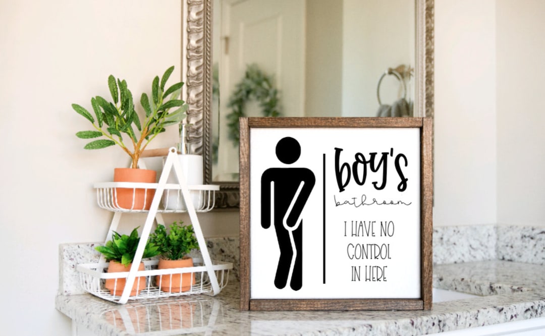 Bathroom Sign, Funny Bathroom Sign, Kids Bathroom, Boys Bathroom ...