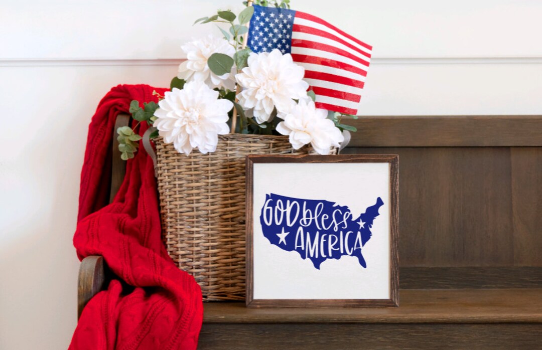 God Bless America, Patriotic Decor, Patriotic Sign, Fourth of July ...