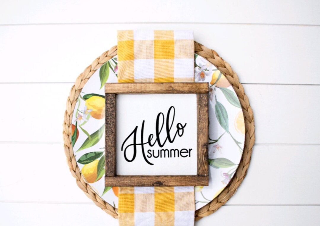 Hello Summer Decor, Summer Sign, Summer, Summertime, Farmhouse Decor ...