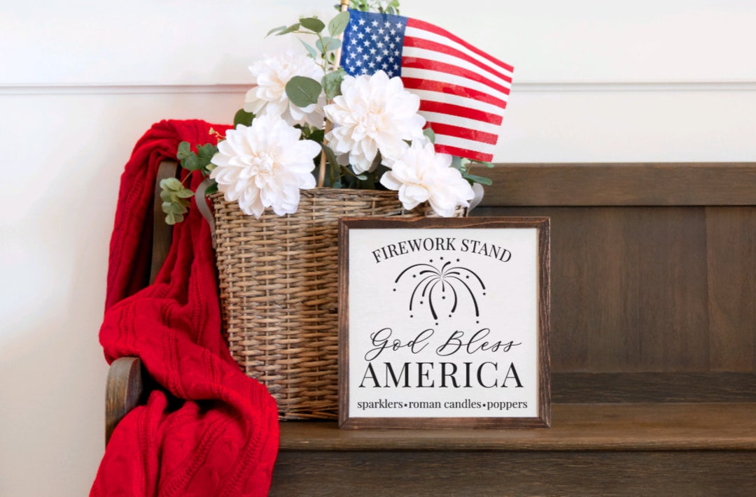 Firework Sign, Fourth of July, Fourth of July Sign, Fourth of July ...