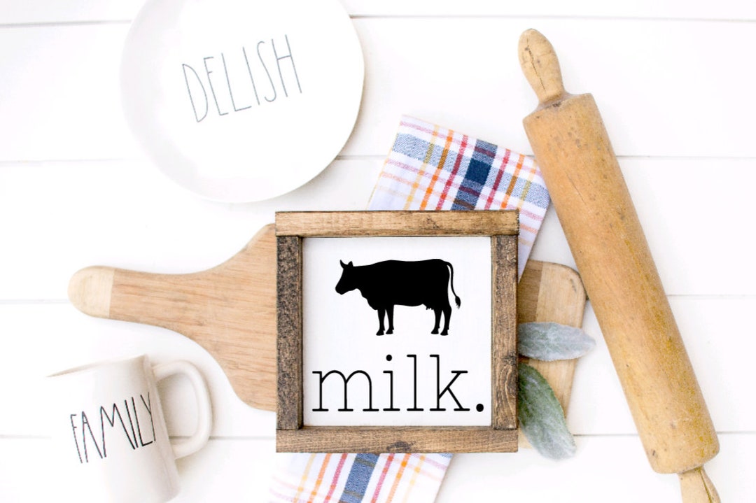 Milk Sign, Kitchen Sign, Kitchen Decor, Farmhouse Kitchen, Farmhouse ...