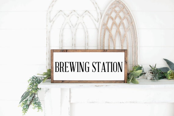 Brewing Station Sign Coffee Bar Coffee Sign Coffee Bar | Etsy