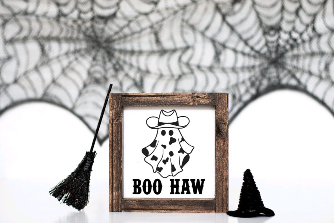 Boo Haw, Boo Sign, Halloween Sign, Halloween Decor, Halloween, Western ...