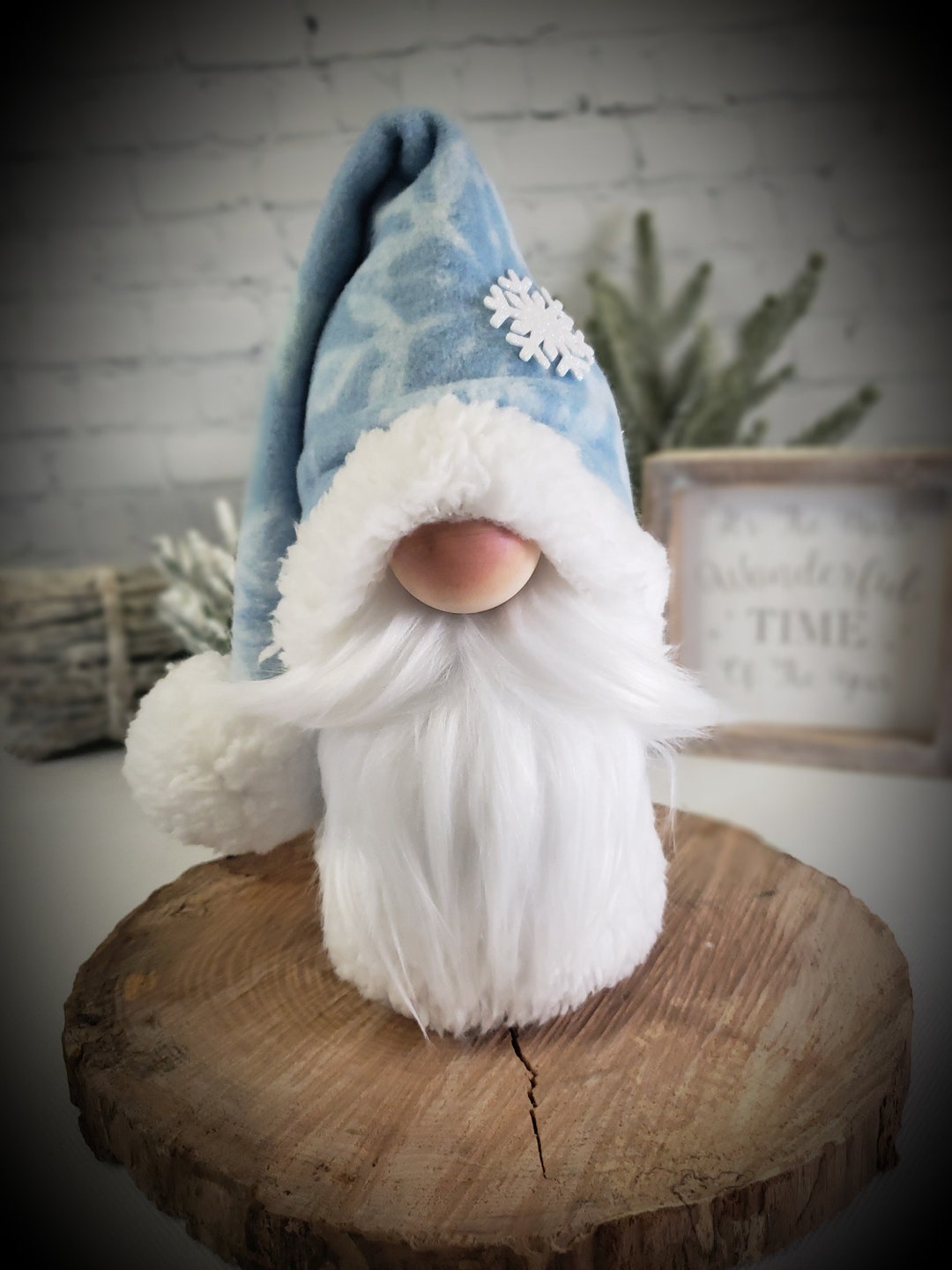 Blue Snowflake Santa Gnome for Christmas, Gift, Decoration, Collector ...