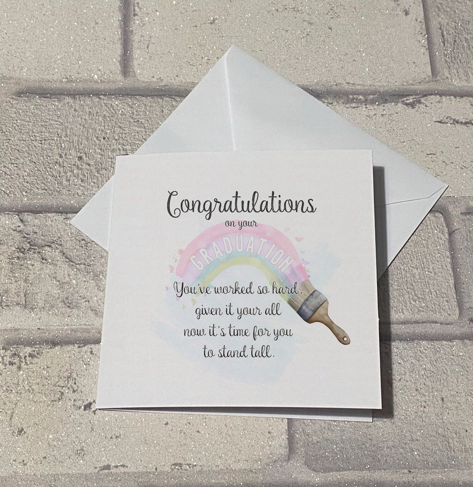 Personalised Graduation Card Paintbrush Rainbow - Etsy