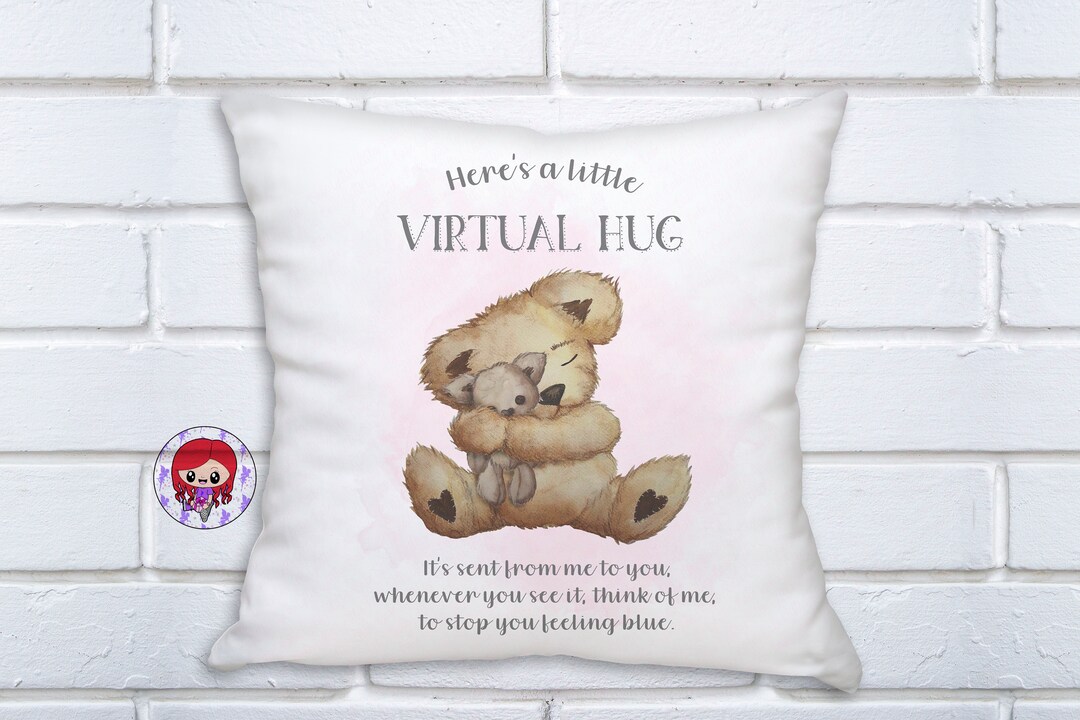 Special Virtual Bear Hug Cushion Pink/blue - Etsy