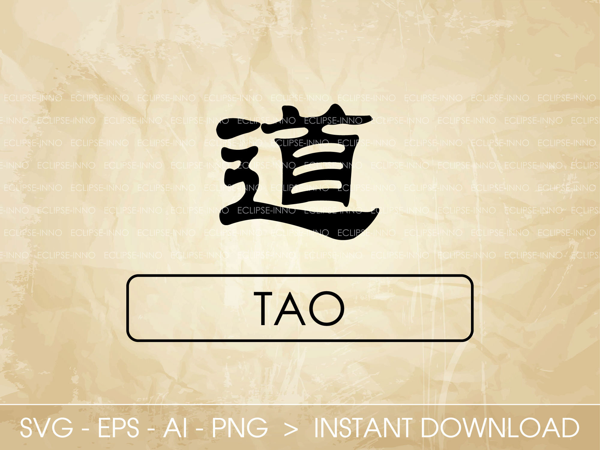 Chinese Characters: Tao Taoism Principle - SVG EPS Ai PNG Vector Files ...