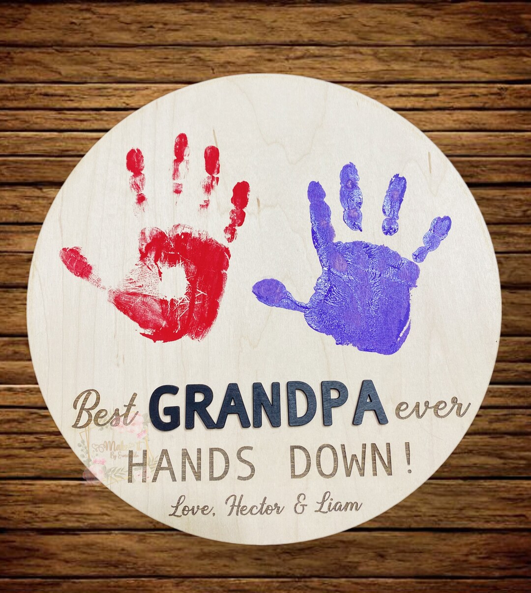 Best Grandpa, Father's Day Gift, Handprint Art Craft, Gift for Men ...