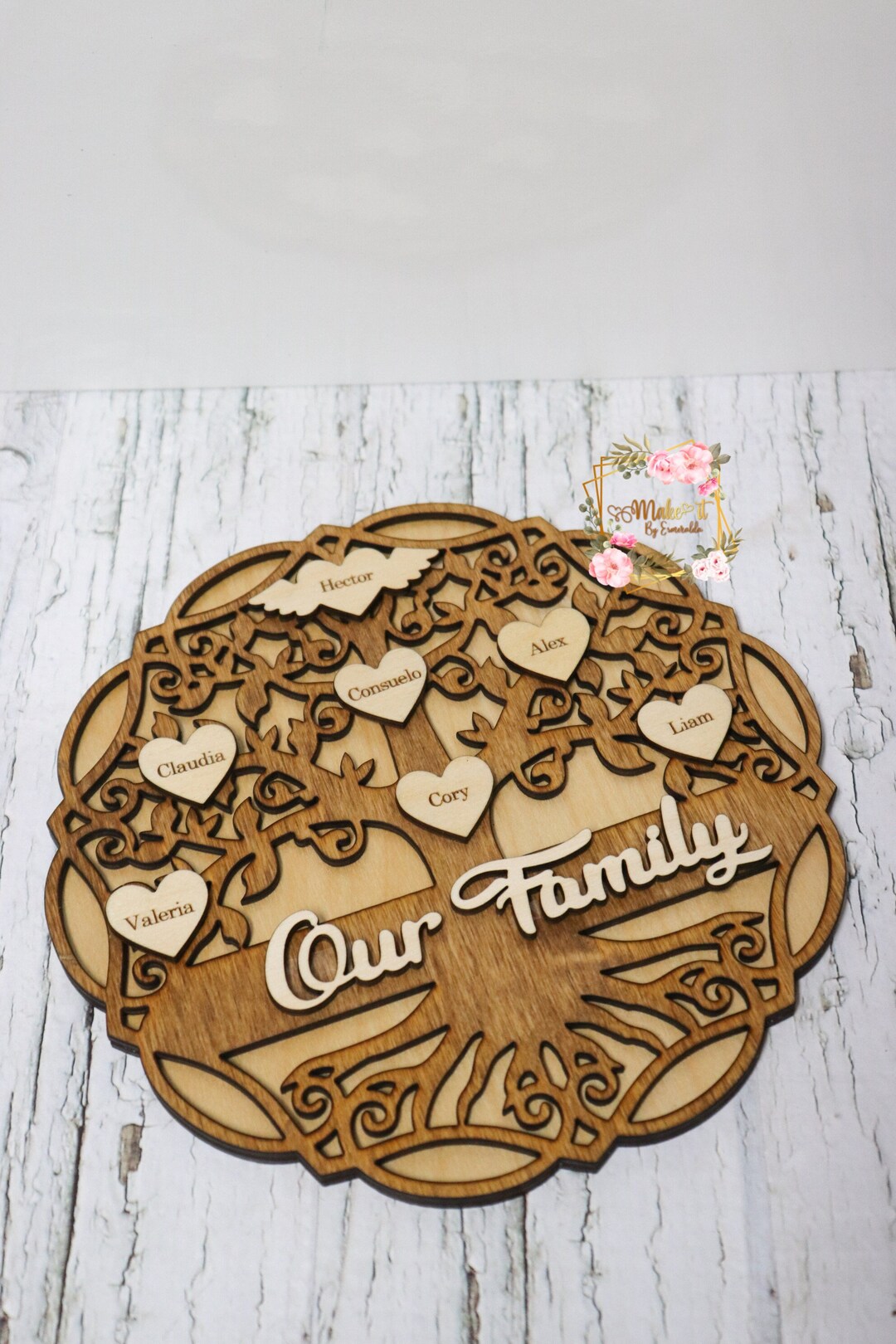 8" Family Tree, Small Version Family Tree, Gift For, Grandparents Gift ...