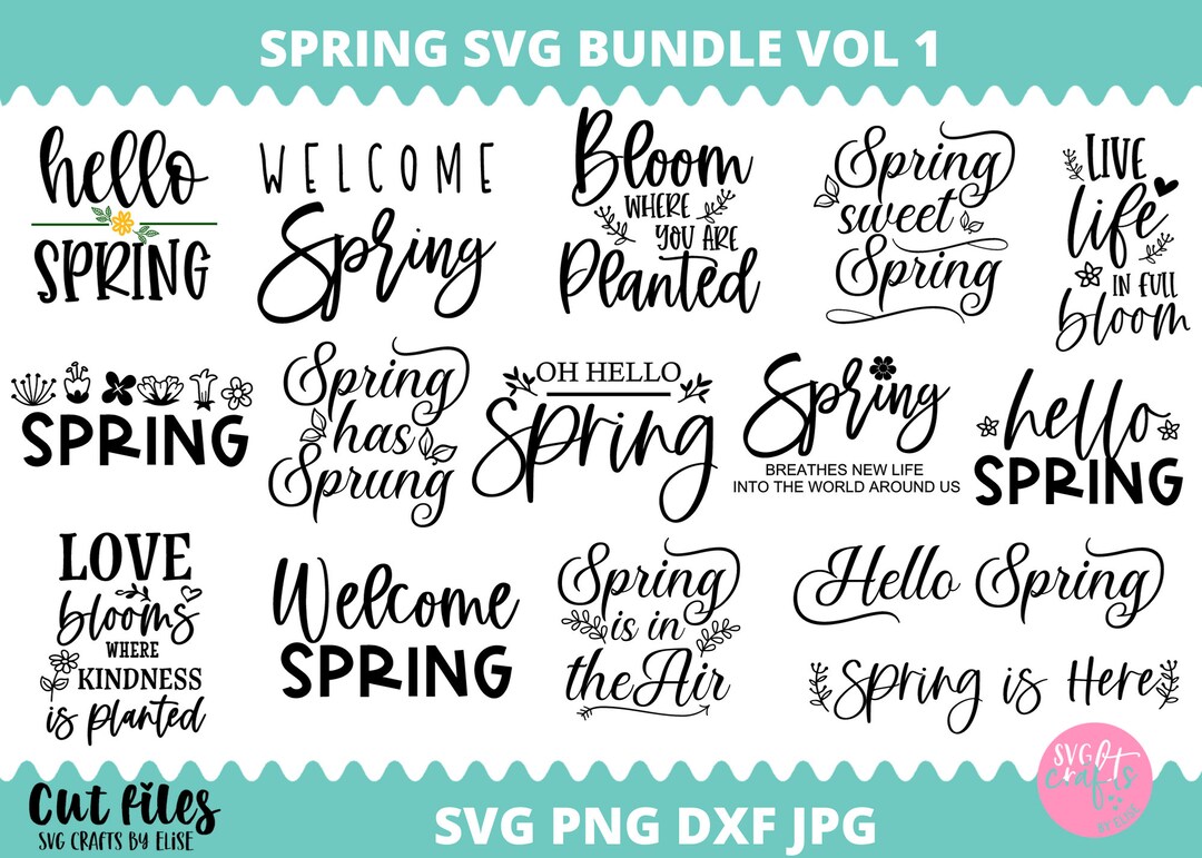Spring SVG Bundle Spring Bundle Svg Dxf Png Instant - Etsy