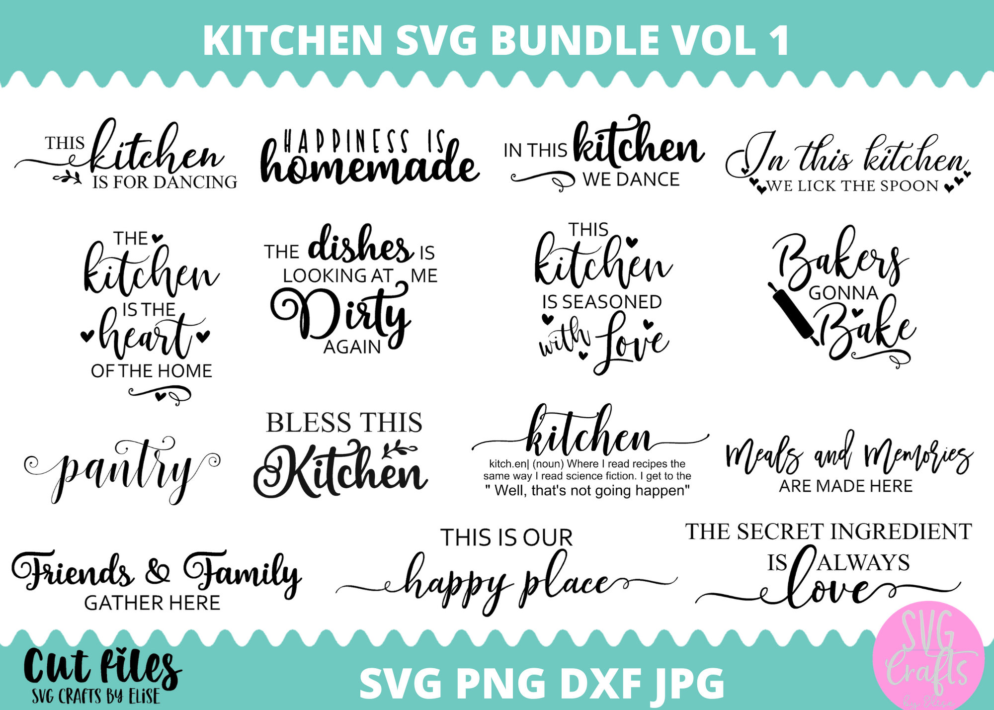 Kitchen Bundle Svg Kitchen Svg Bundle Kitchen Sign Svg Dxf | Etsy