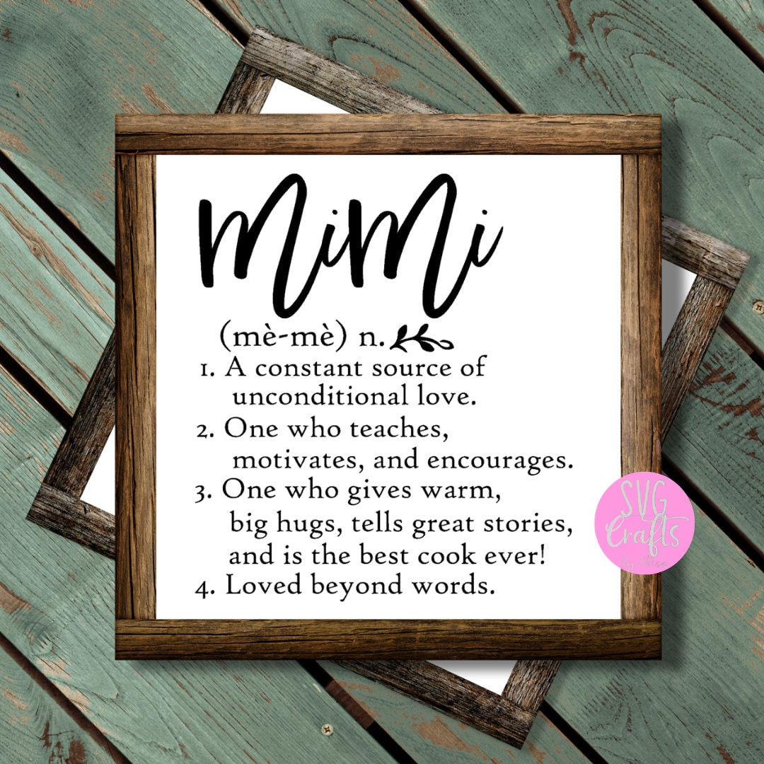 Mimi Definition, Mimi Svg, Grandma Definition, Mother's Day Gift, Mimi ...