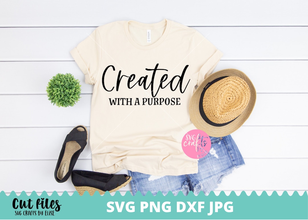 Created With A Purpose Svg Christian Svg Scripture SVG - Etsy