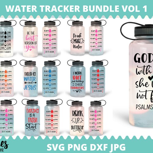 Water Tracker SVG Water Bottle Svg Dxf Instant Download - Etsy