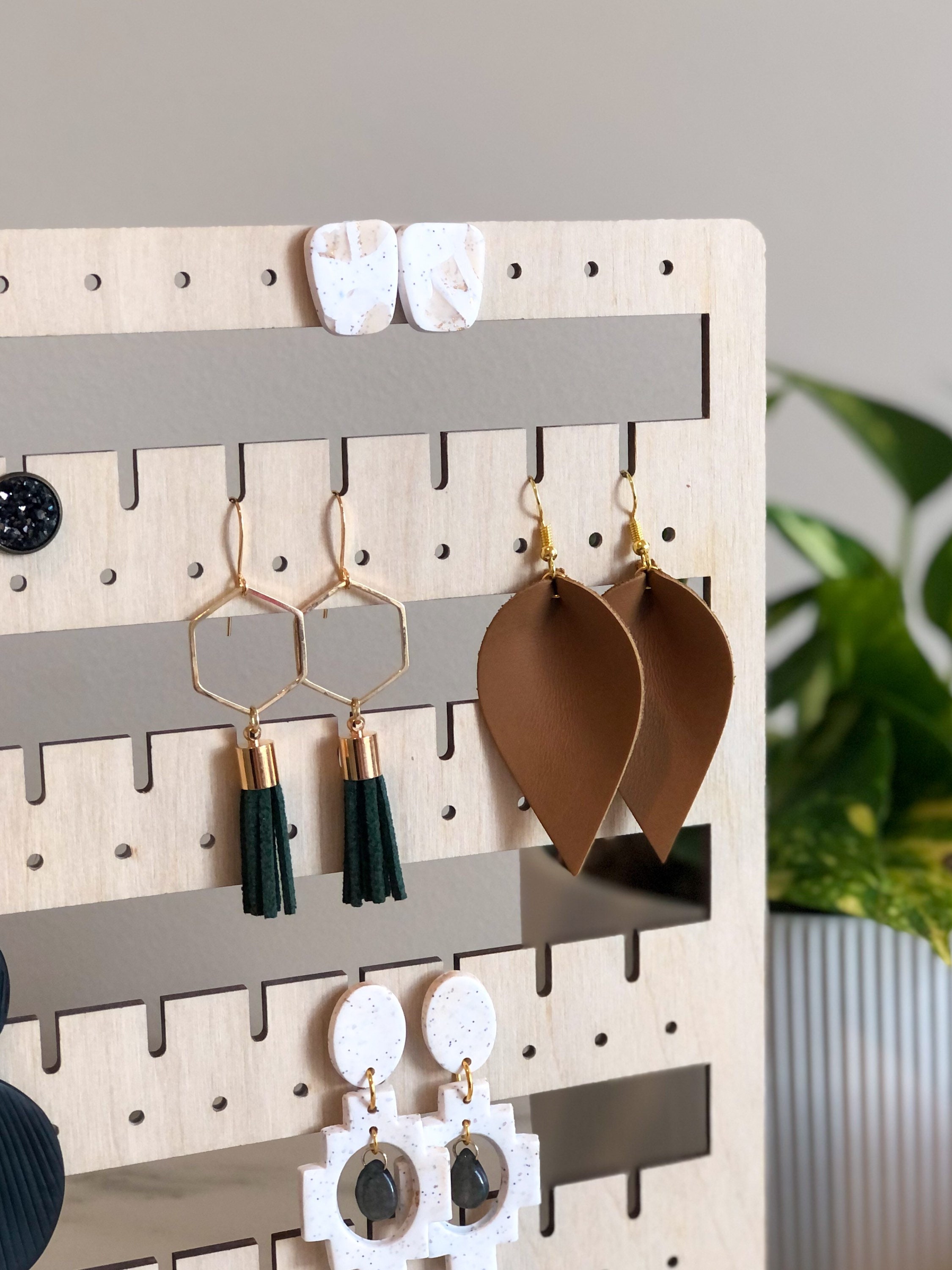 Free-standing Wood Earring Stand Laser Cut Timber Earring | Etsy Canada Free-standing Wood Earring Stand Laser Cut Timber Earring | Etsy Canada