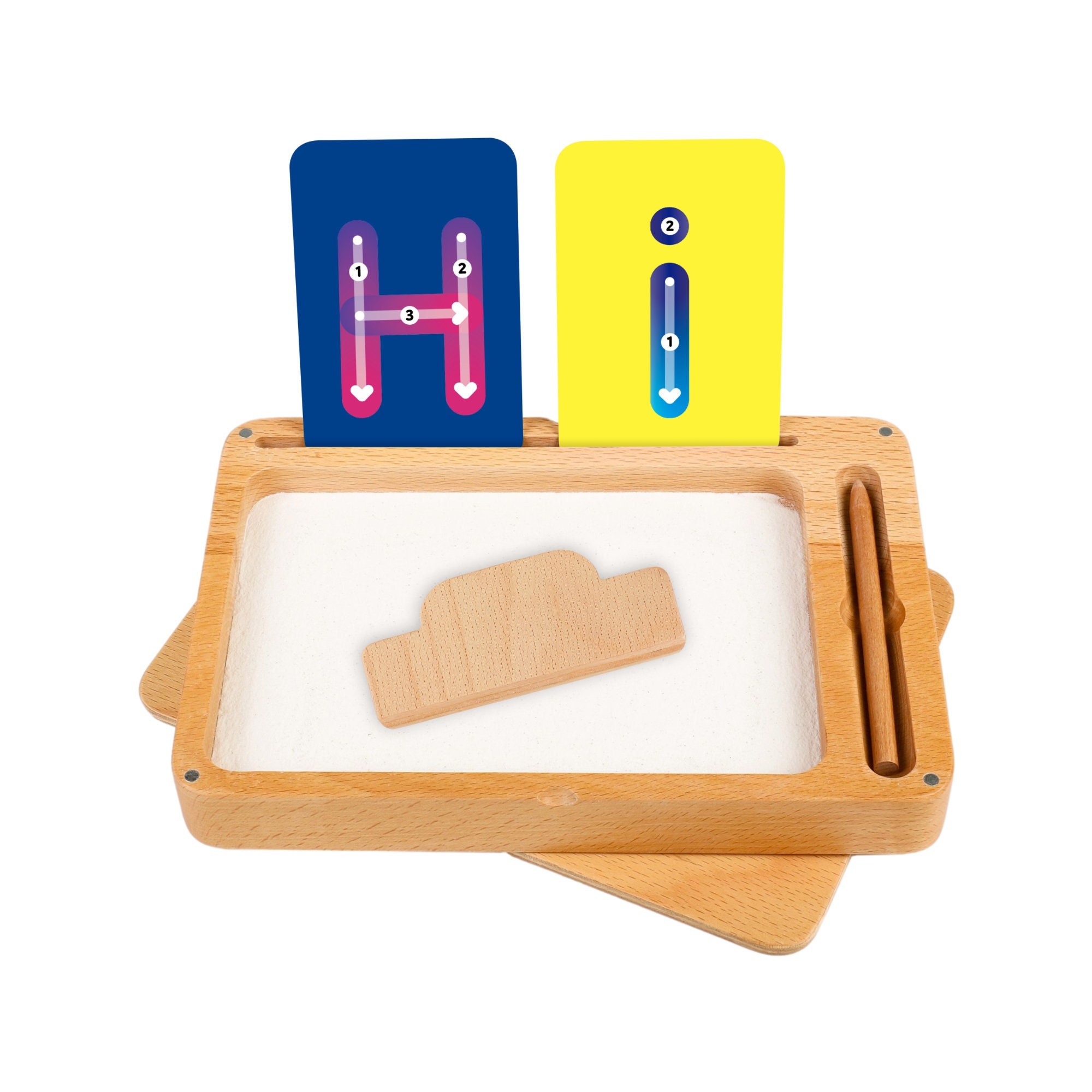Montessori Sand Tray - Wooden Montessori Sand Tracing Tray With Lid and ...