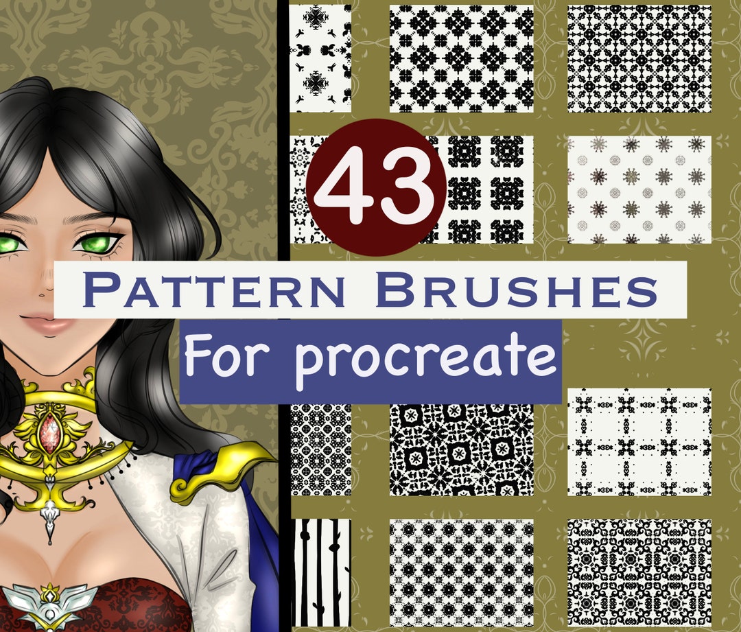 Procreate Pattern Brushes Texture, Background Brush, Fabric Brush, Royal Patterns, Lace Brush ...