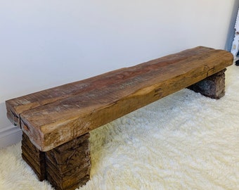 Vintage Rustic Indian Primitive Solid Wood Teak Bench - Etsy
