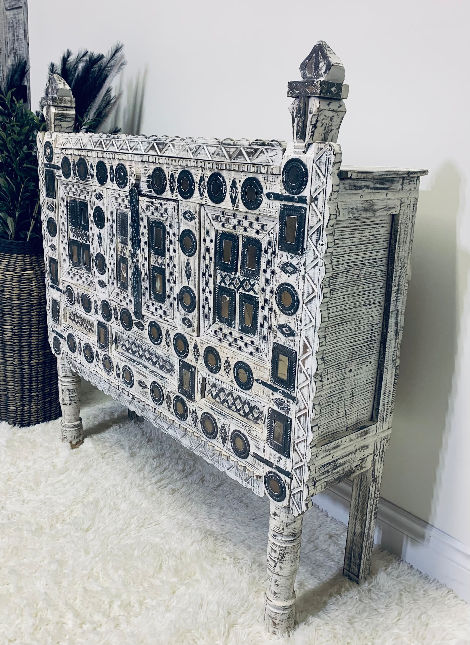 Vintage Rustic Indian Tribal Primitive Sideboard Console Table - Etsy