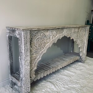 Vintage Rustic Indian Console Hand Carved Solid Wood Entry - Etsy