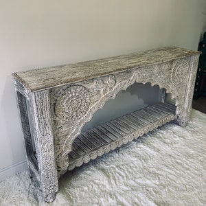 Vintage Rustic Indian Console Hand Carved Solid Wood Entry - Etsy