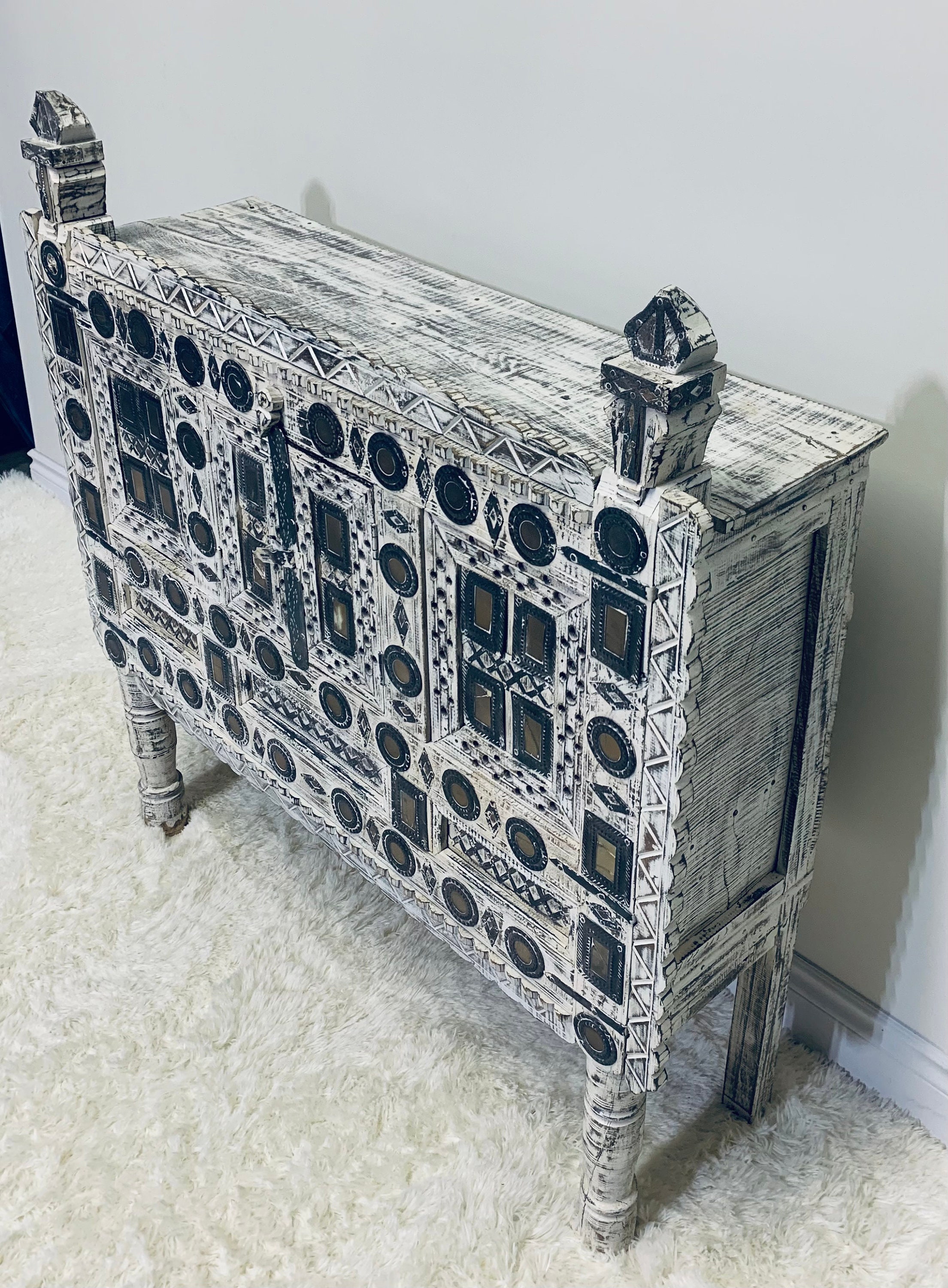 Vintage Rustic Indian Tribal Primitive Sideboard Console Table - Etsy