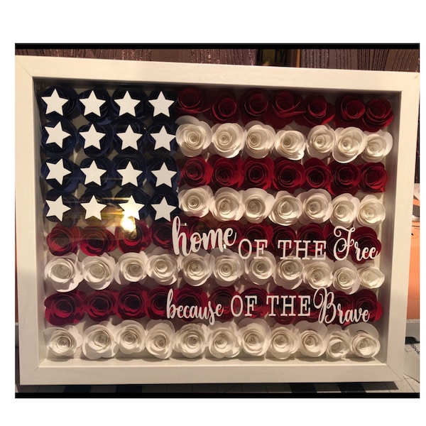 American Flag Shadow Box Frame - Etsy