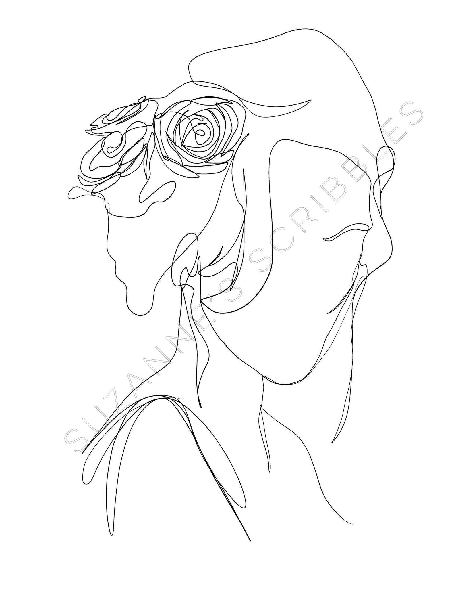 Feminine One Line Drawing Printable Minimal Art Erotic - Etsy