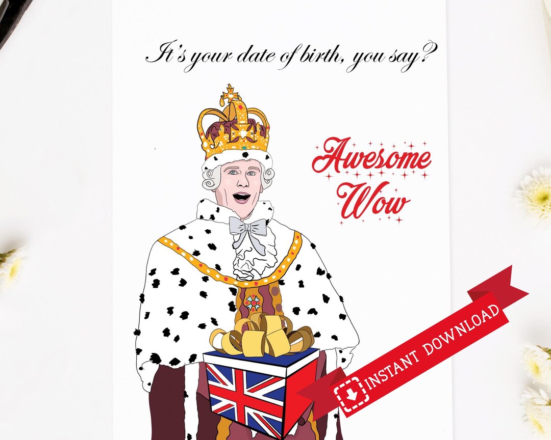 Printable Hamilton Inspired Card, King George Present Card, Hamilton ...