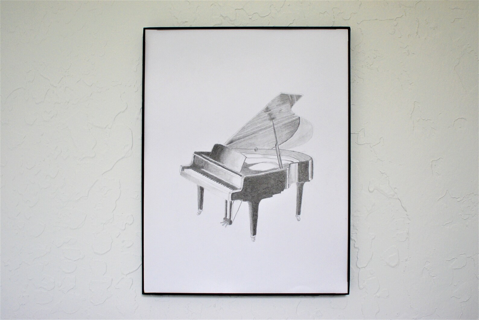 Hand Drawn Pencil Piano Drawing-musical Decor-home Decor-gift | Etsy