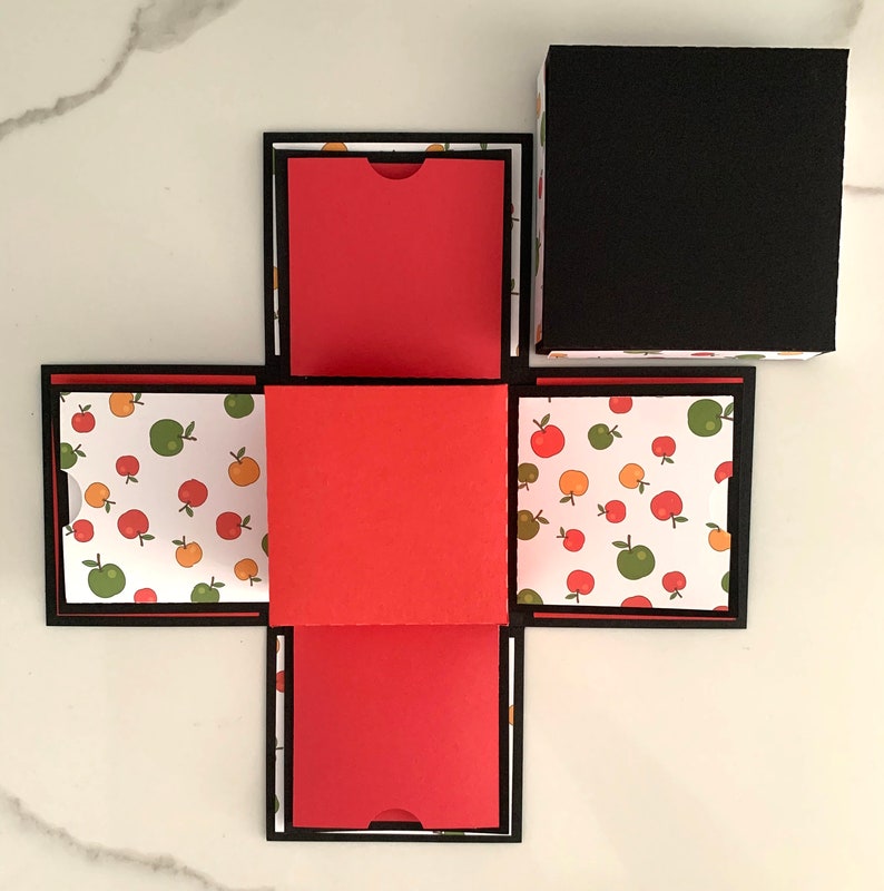 Teacher-apple-school-thank You Explosion Box Card - Etsy