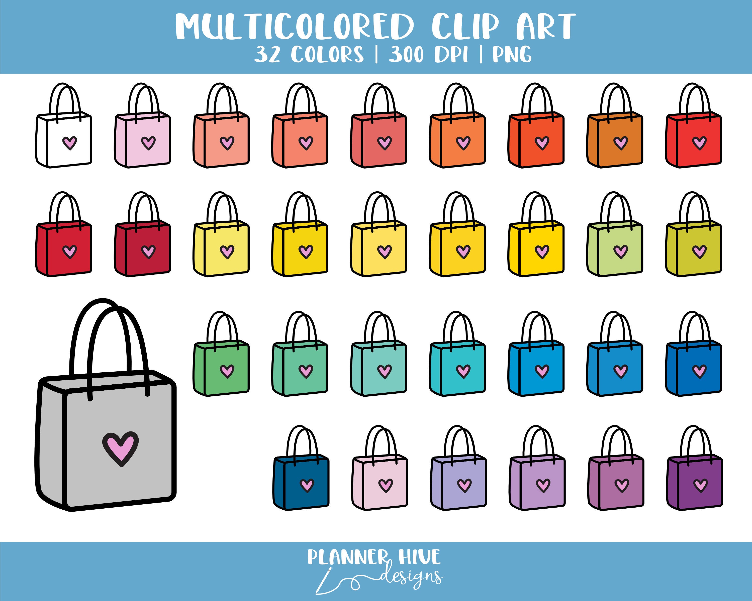 Shopping Bag Clipart | Functional Icons | Planner Graphics | Doodle ...