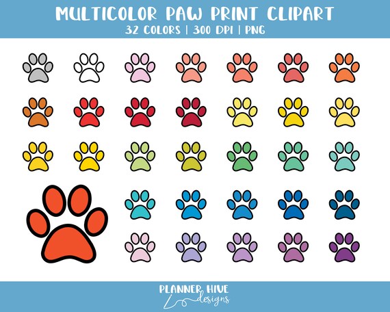 Paw Print Clipart Pet Doodle Planner Sticker Icons | Etsy Australia