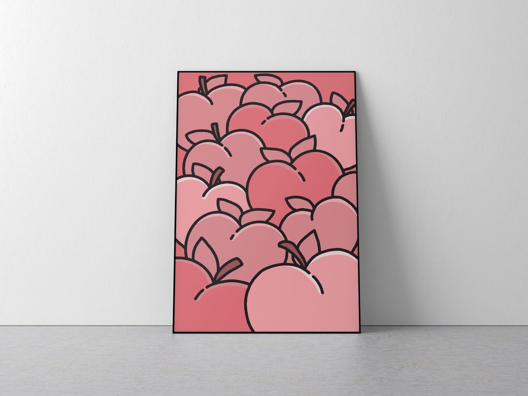 Peach World Illustration Art Poster - Etsy