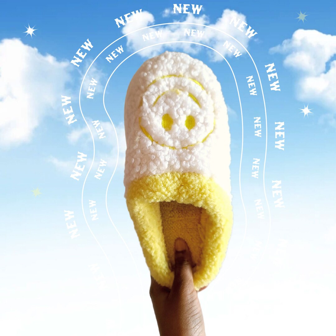 Smiley Face Slippers Cute Slippers Smiley Face Indoor House Slippers - Etsy