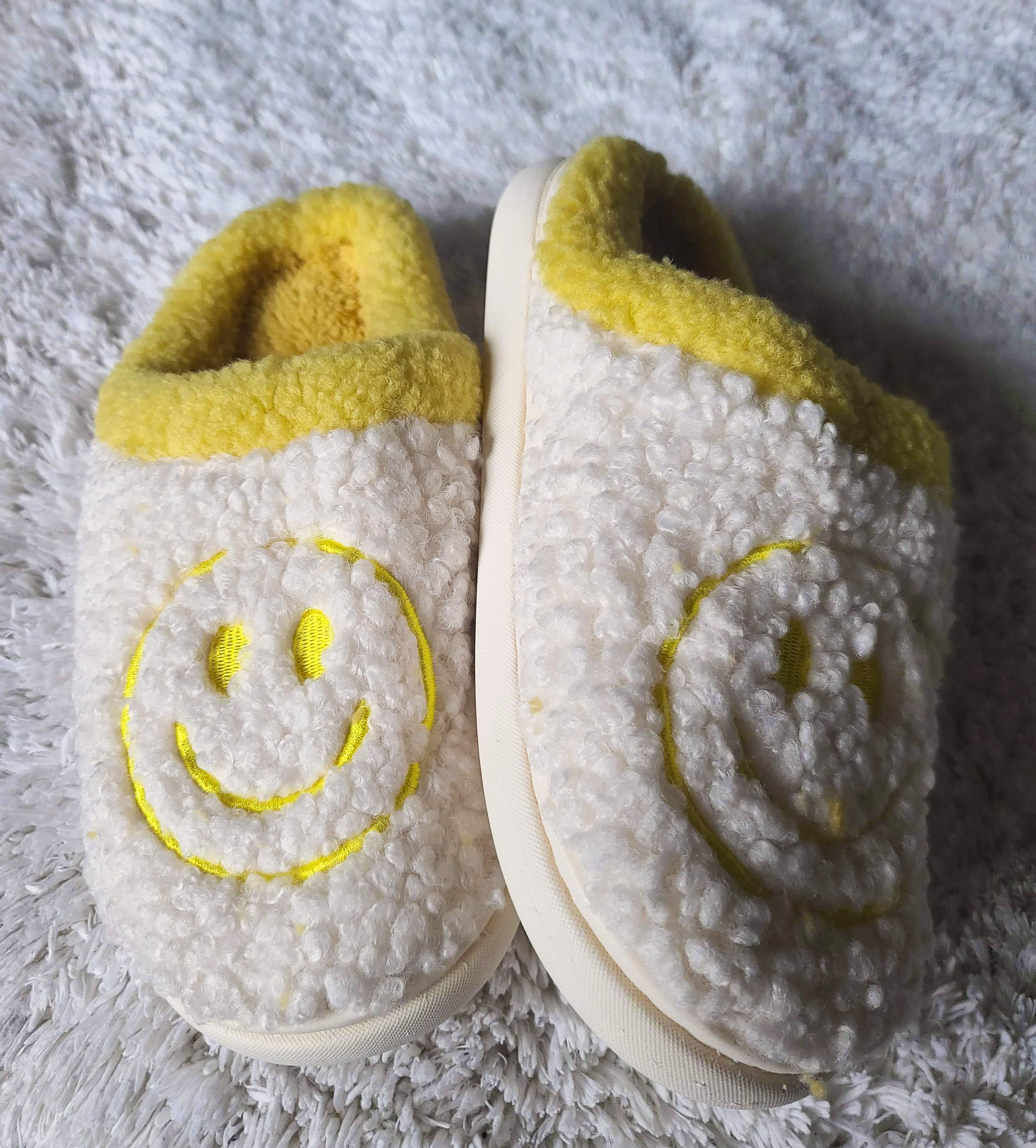Smiley Face Slippers Cute Slippers Smiley Face Indoor House Slippers - Etsy