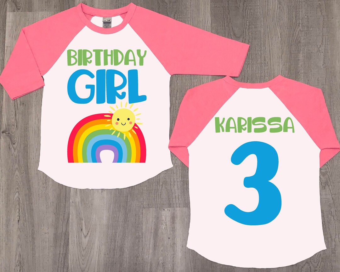Rainbow Birthday Shirt, Girl Birthday Shirt, Birthday Shirt, Rainbow ...