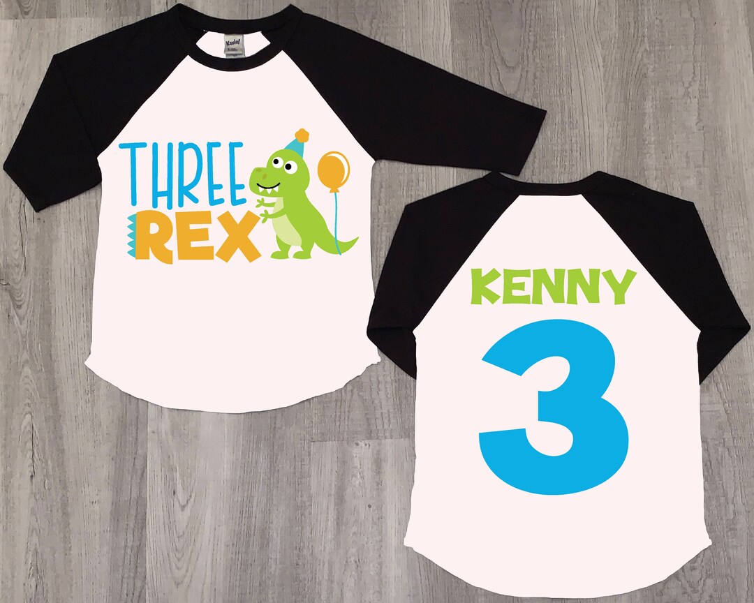 Three Rex Birthday Shirt 3rd Birthday Shirt Three Rex Shirt - Etsy
