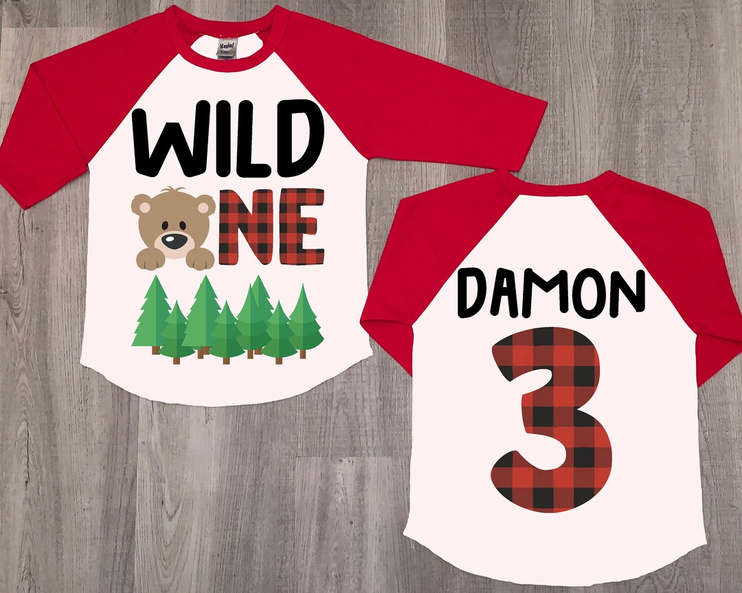 Wild One Bear Birthday Shirt - Custom Kids 3rd Birthday - Etsy