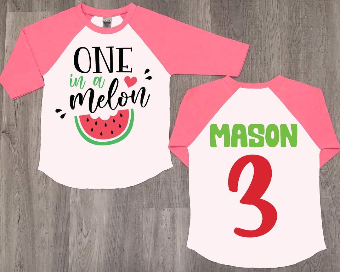 One in a Melon Birthday Shirt: Custom Kids Birthday Tee - Etsy