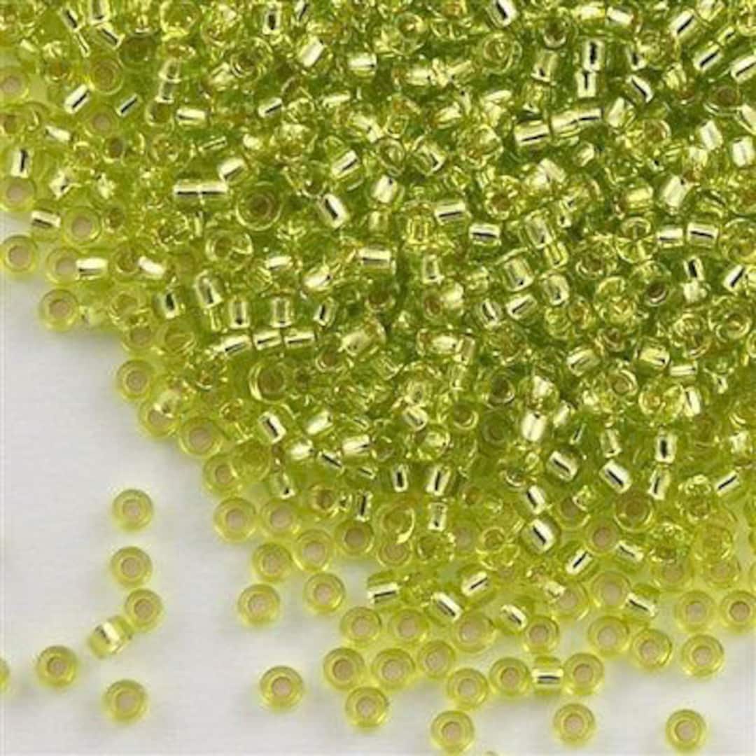 Miyuki Japanese Seed Bead- 15/0 Rochelle (round)- Silver Lined, Chartreuse (#14) - Etsy